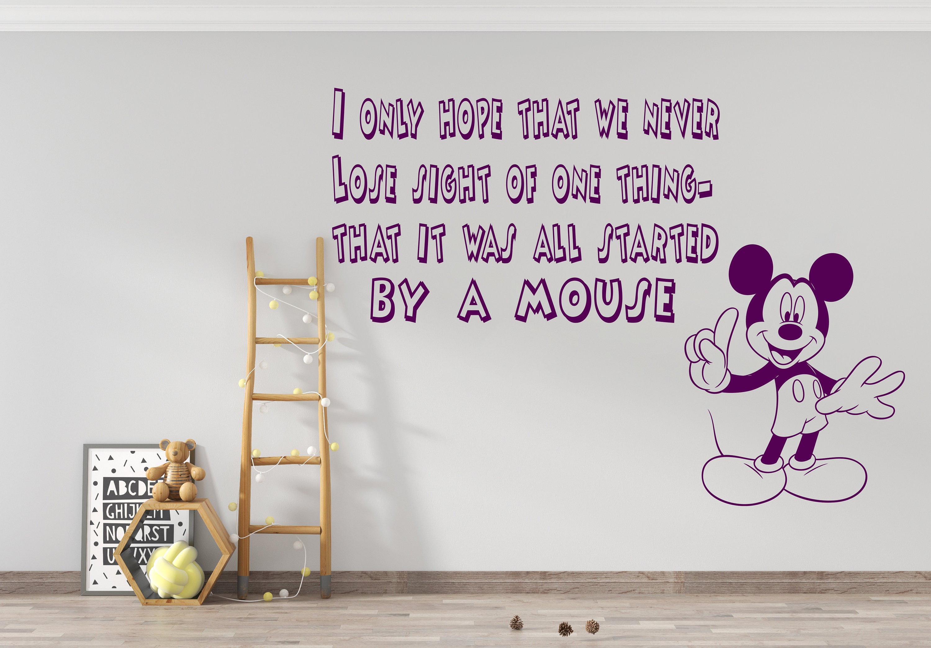 Mickey Mouse Wall Decal Cartoon Wall Decor for Kids Nursery | Etsy