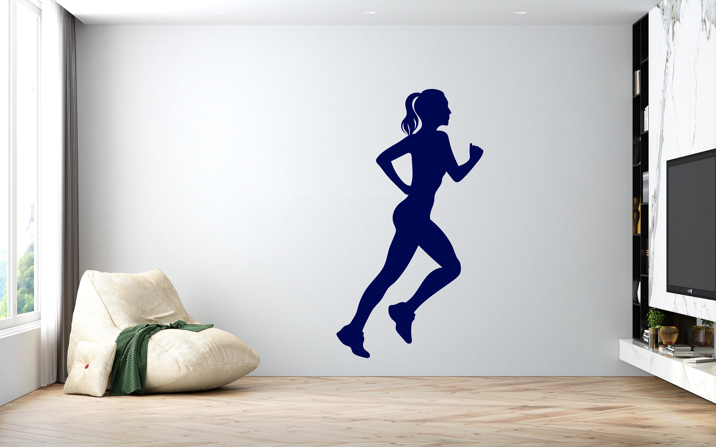Sports Girls Wall Decal. Sports Boy Wall Decal .girl Running - Etsy