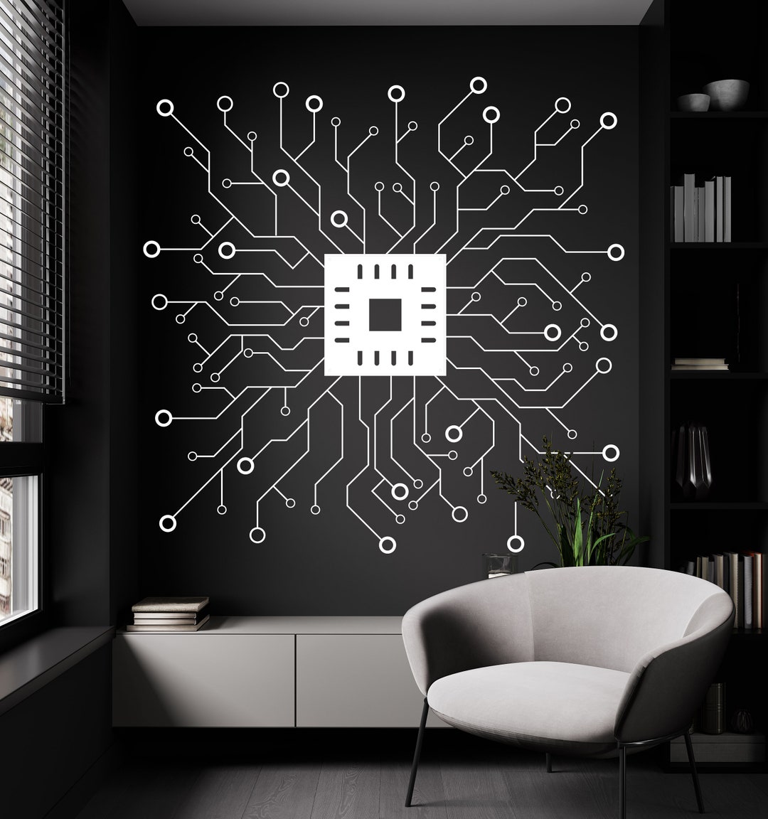 Circuit Board Wall Decal. Technology Wall Decal. Office Wall Decal ...
