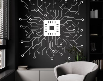 Circuit Board Wall Decal. Technology Wall Decal. Office Wall Decal ...