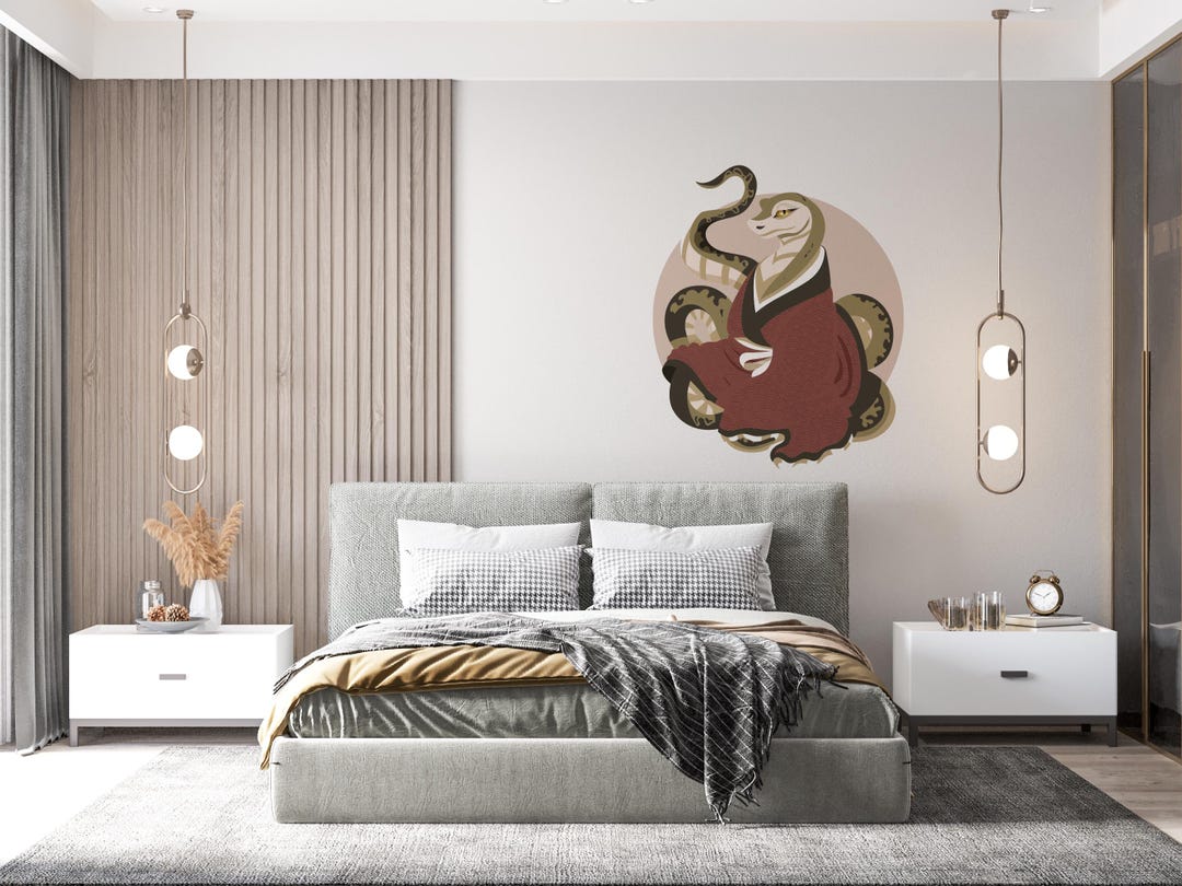 Snake Wall Decal/ Animal of the Year 2025 Green Snake/ Fantasy Wall ...