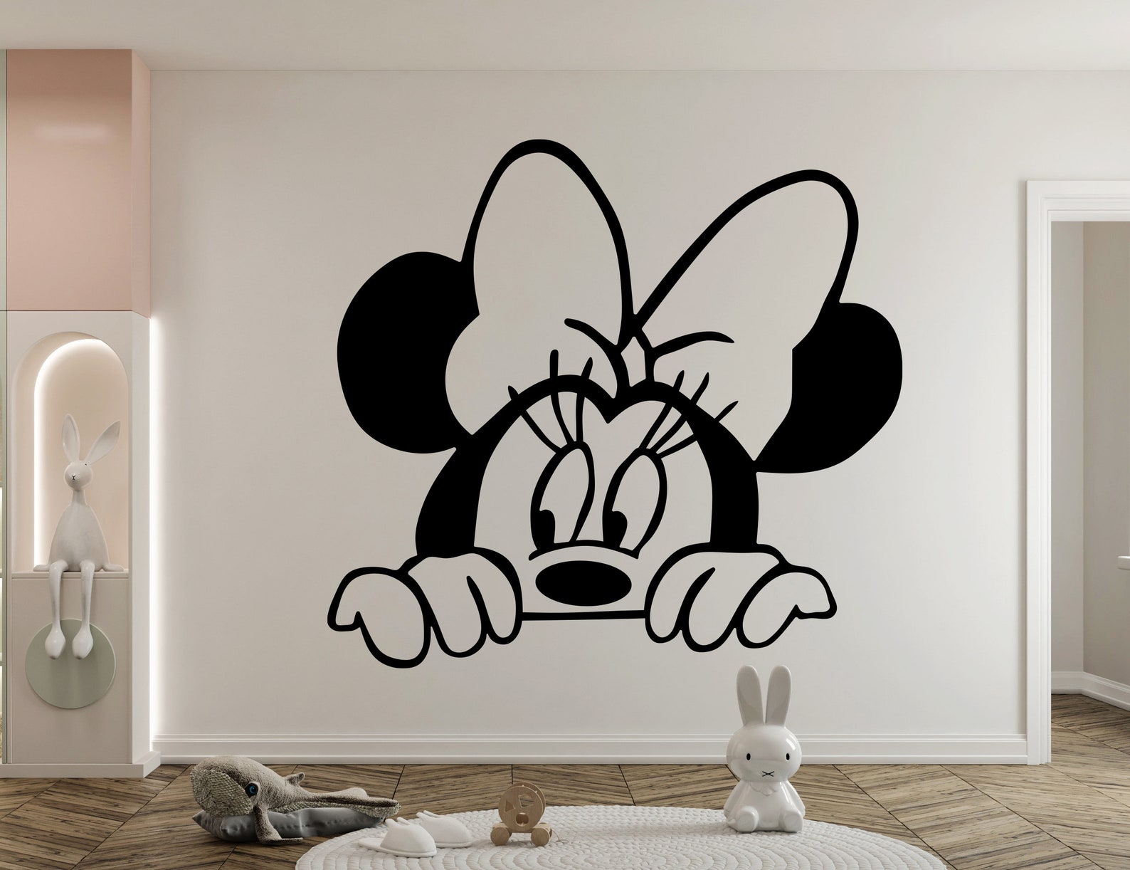 Minnie Mouse Wall Decal Cartoon Wall Decor for Kids Nursery - Etsy