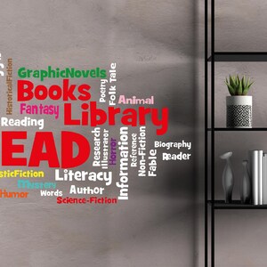 Library Wall Decal/ Classroom Wall Decal/ Reading Wall Decal/ Library ...