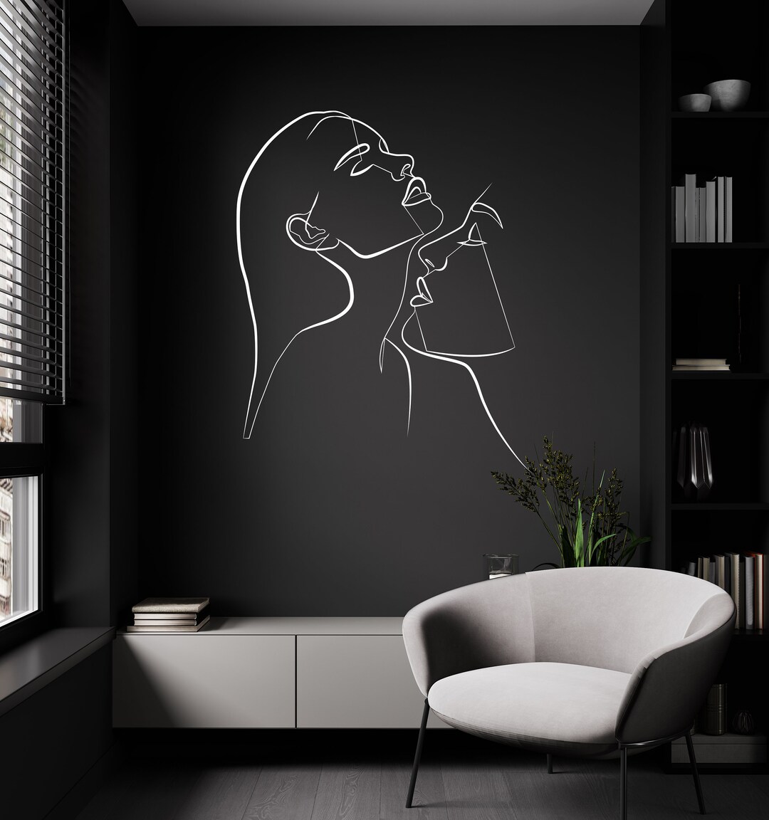 Woman Wall Decal. Abstract Woman Wall Decal. Beautiful Woman Wall Decal ...