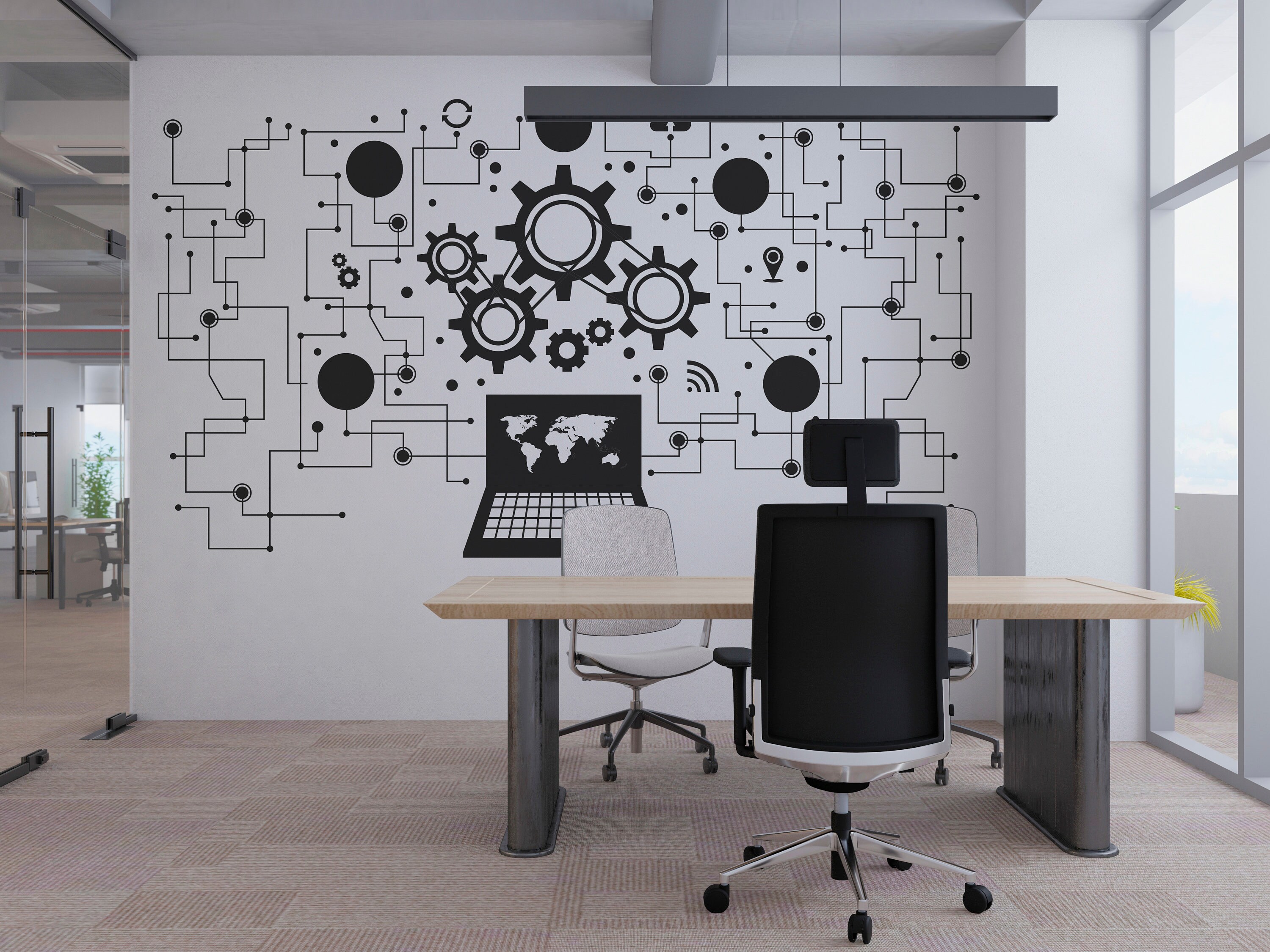 Circuit Board Wall Decal. Technology Wall Decal. Office Wall Decal ...