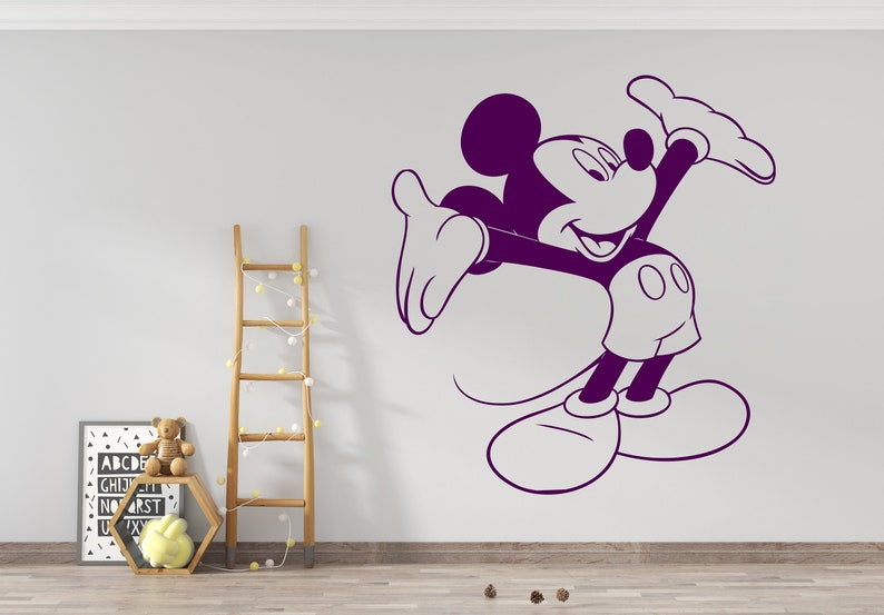 Mickey Mouse Wall Decal Cartoon Wall Decor for Kids Nursery | Etsy