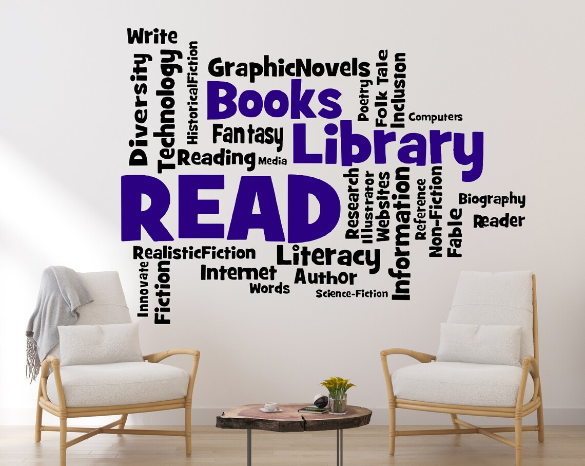 Library Wall Decal/ Classroom Wall Decal/ Reading Wall Decal/ - Etsy