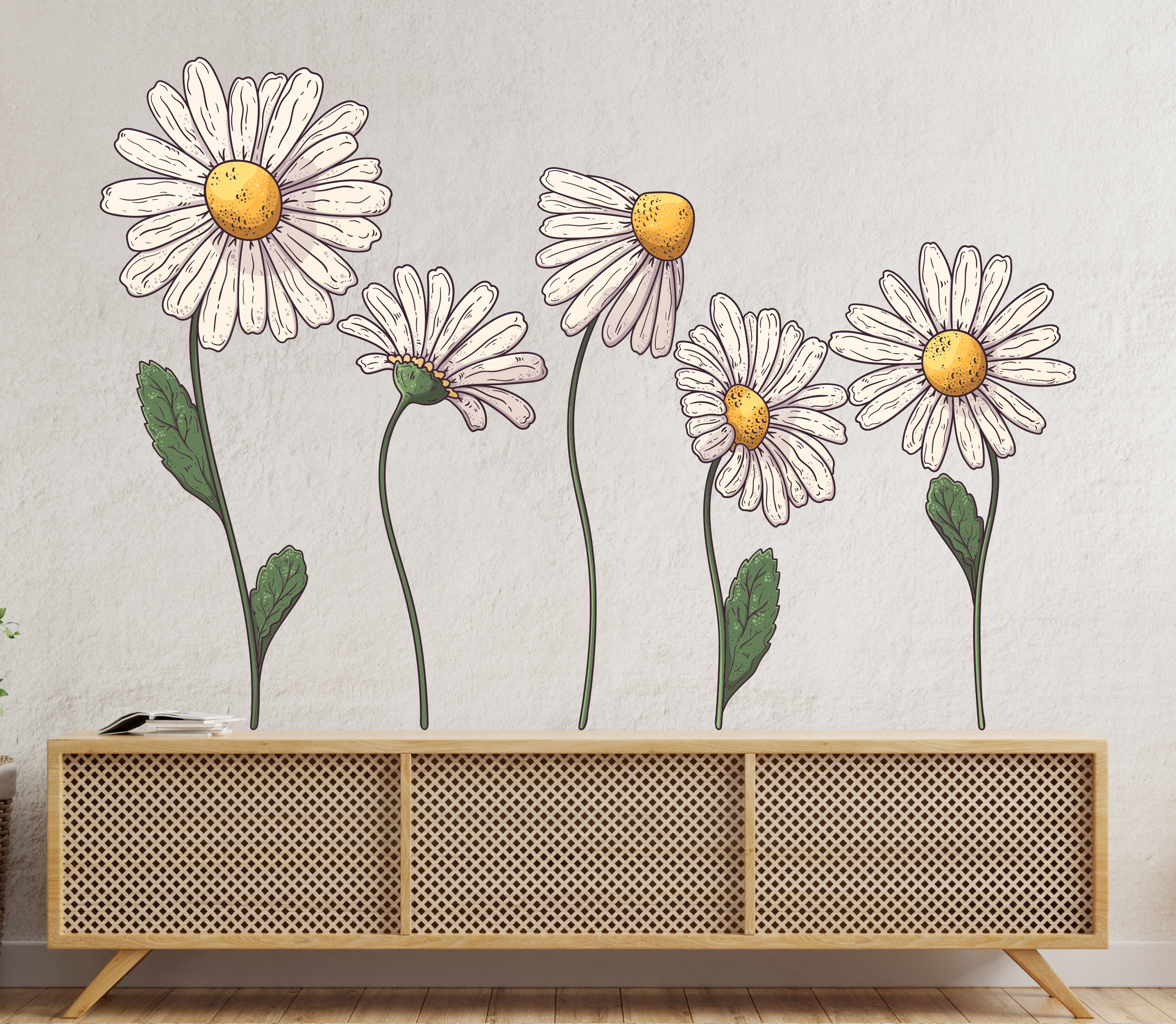Flower Wall Decal/ Flowers Wall Decal/ Flower Decals Wall - Etsy