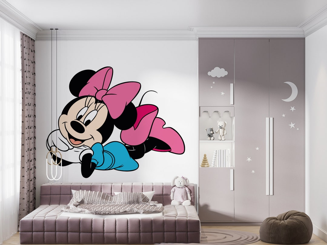 Minnie Mouse Wall Decal Cartoon Wall Decor for Kids Nursery ...