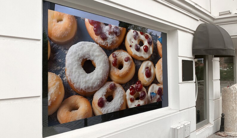 3D Donut Wall Mural/ 3D Donut Wallpaper/ Colorful Wall Mural/ Bakery ...