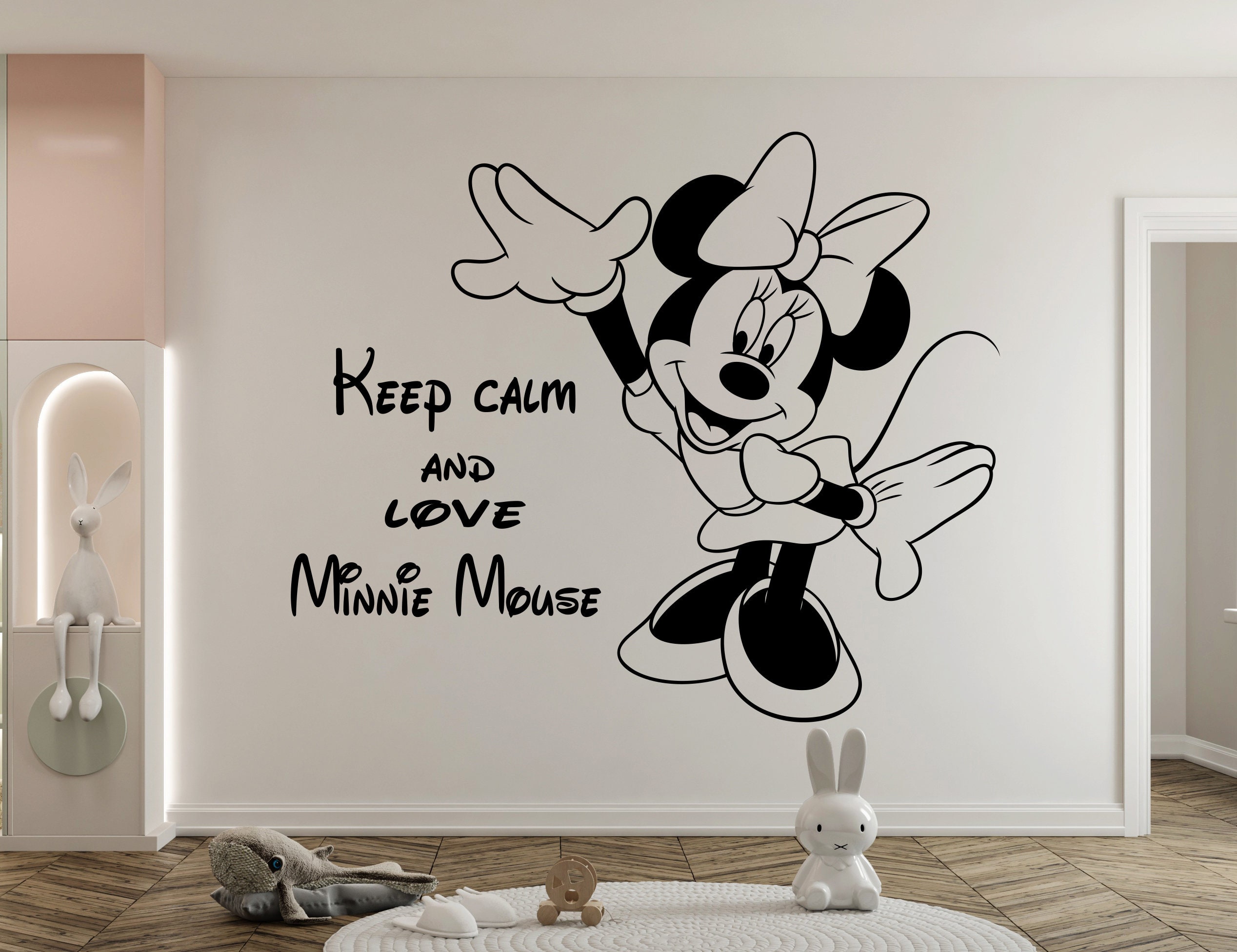 Minnie Mouse Wall Decal Cartoon Wall Decor for Kids Nursery - Etsy