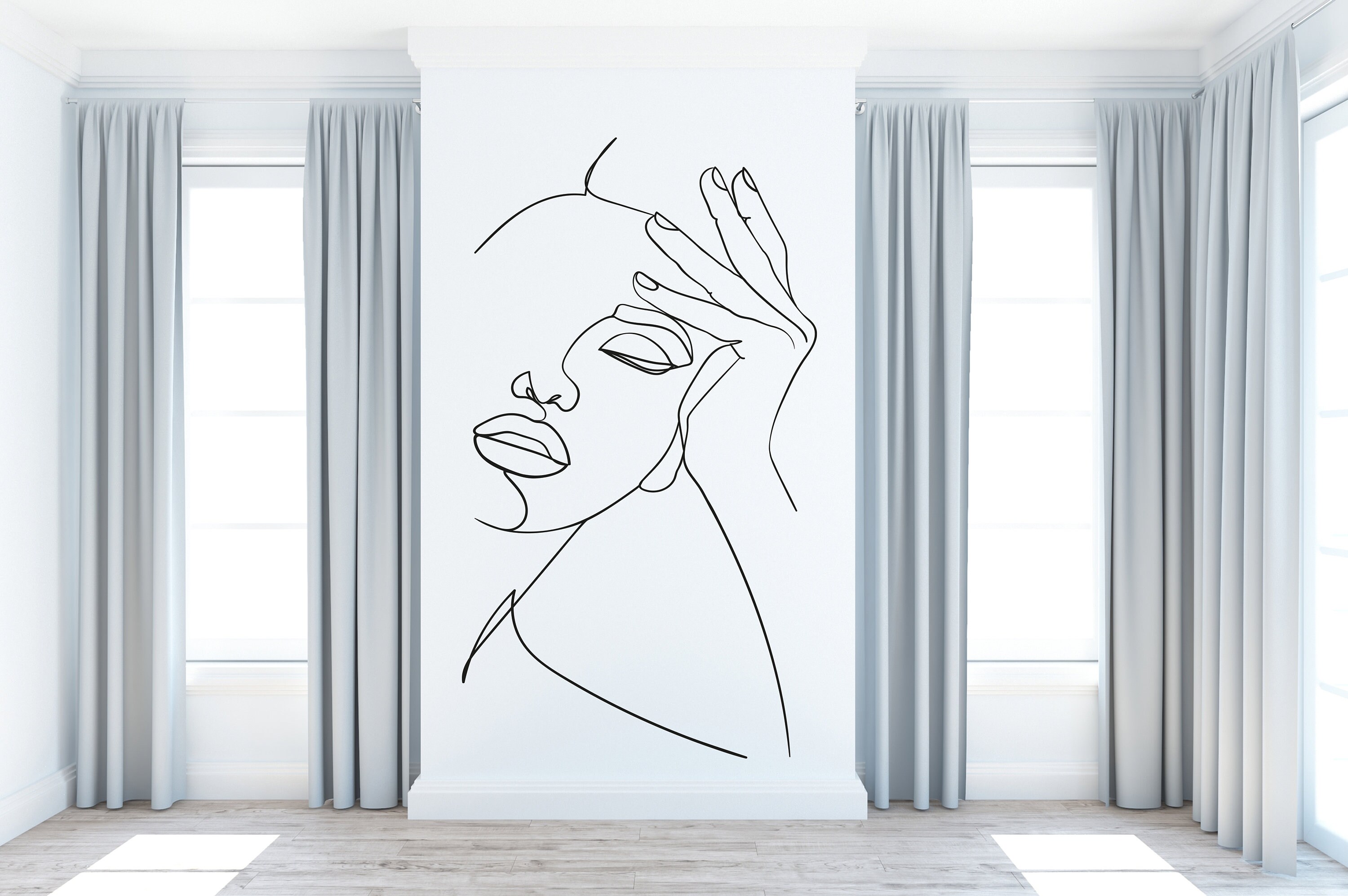 Woman Wall Decal. Abstract Woman Wall Decal. Beautiful Woman - Etsy