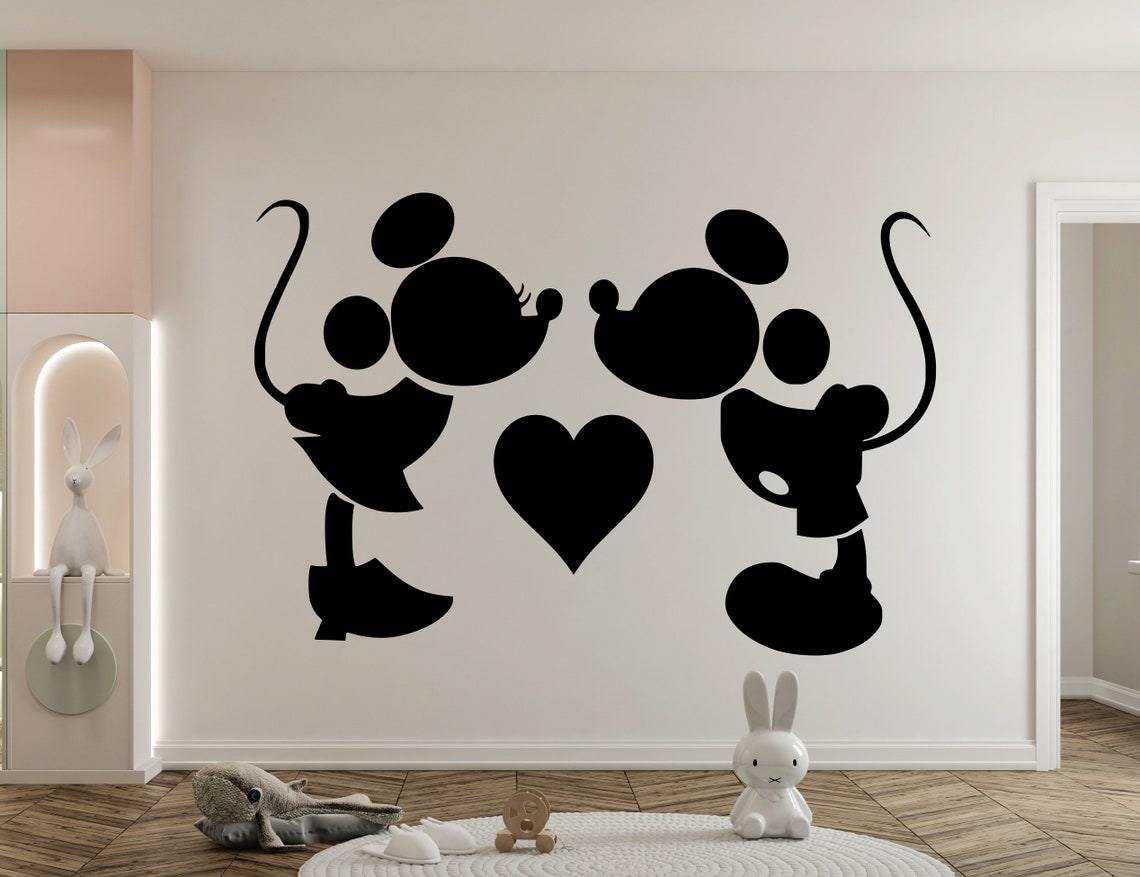 Minnie Mouse Wall Decal Cartoon Wall Decor for Kids Nursery | Etsy