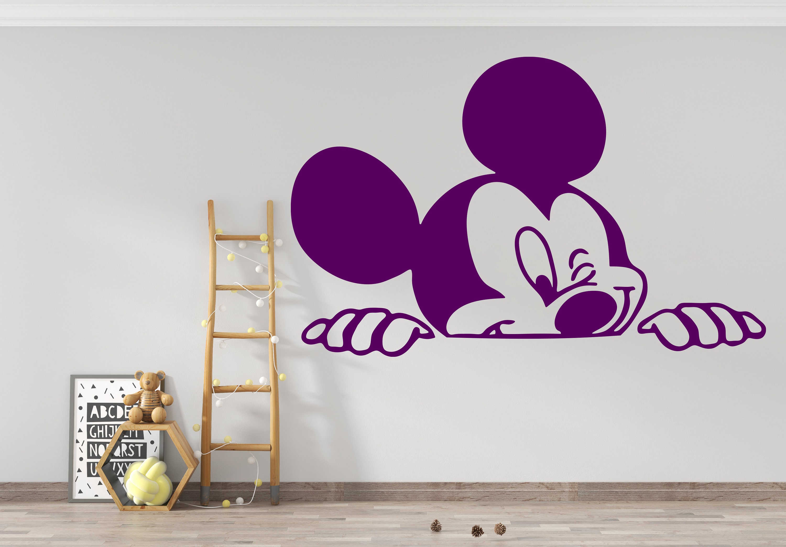 Mickey Mouse Wall Decal Cartoon Wall Decor for Kids Nursery | Etsy