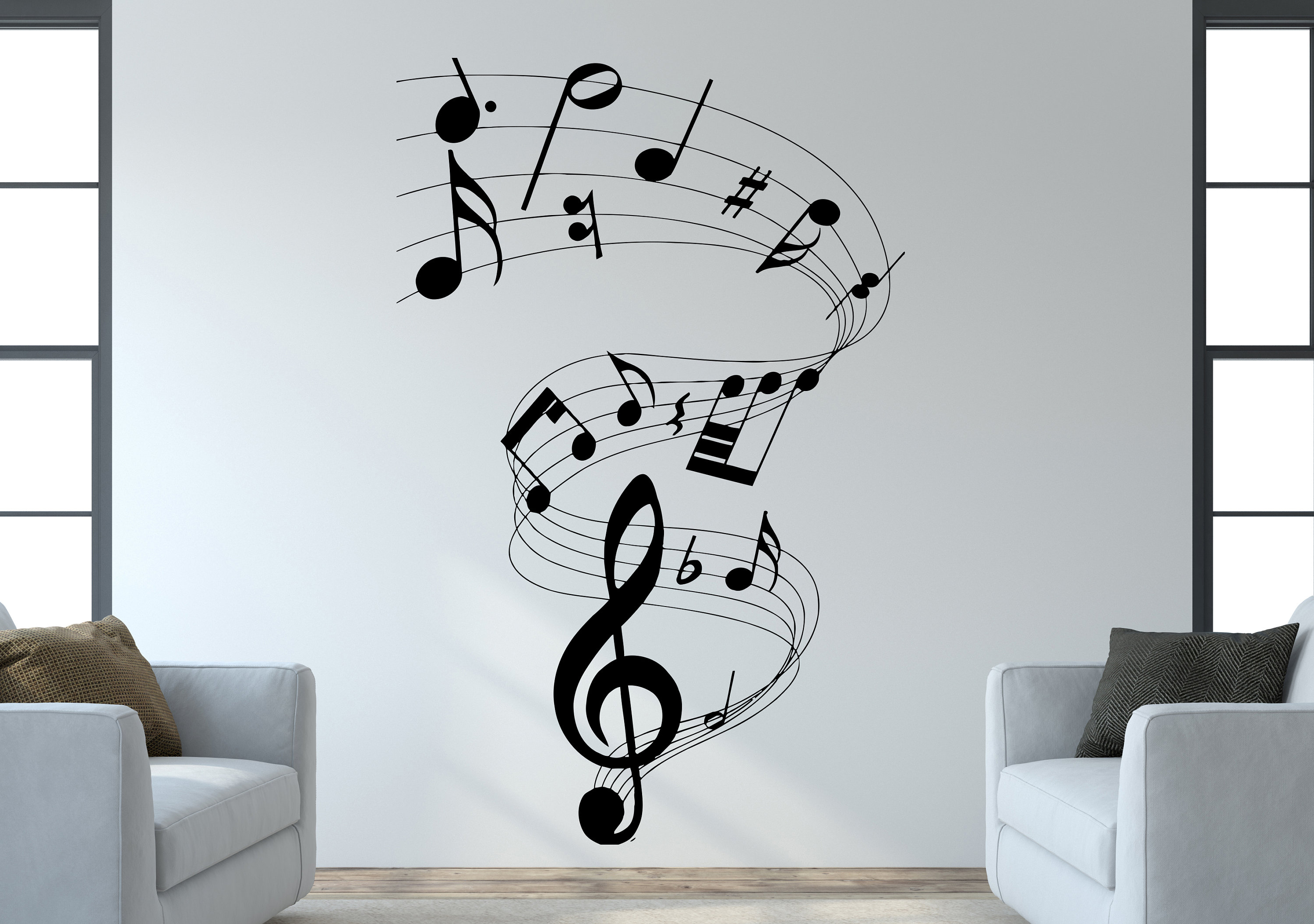 Music Wall Decal Music Notes Wall Sticker Music Wall Decor | Etsy