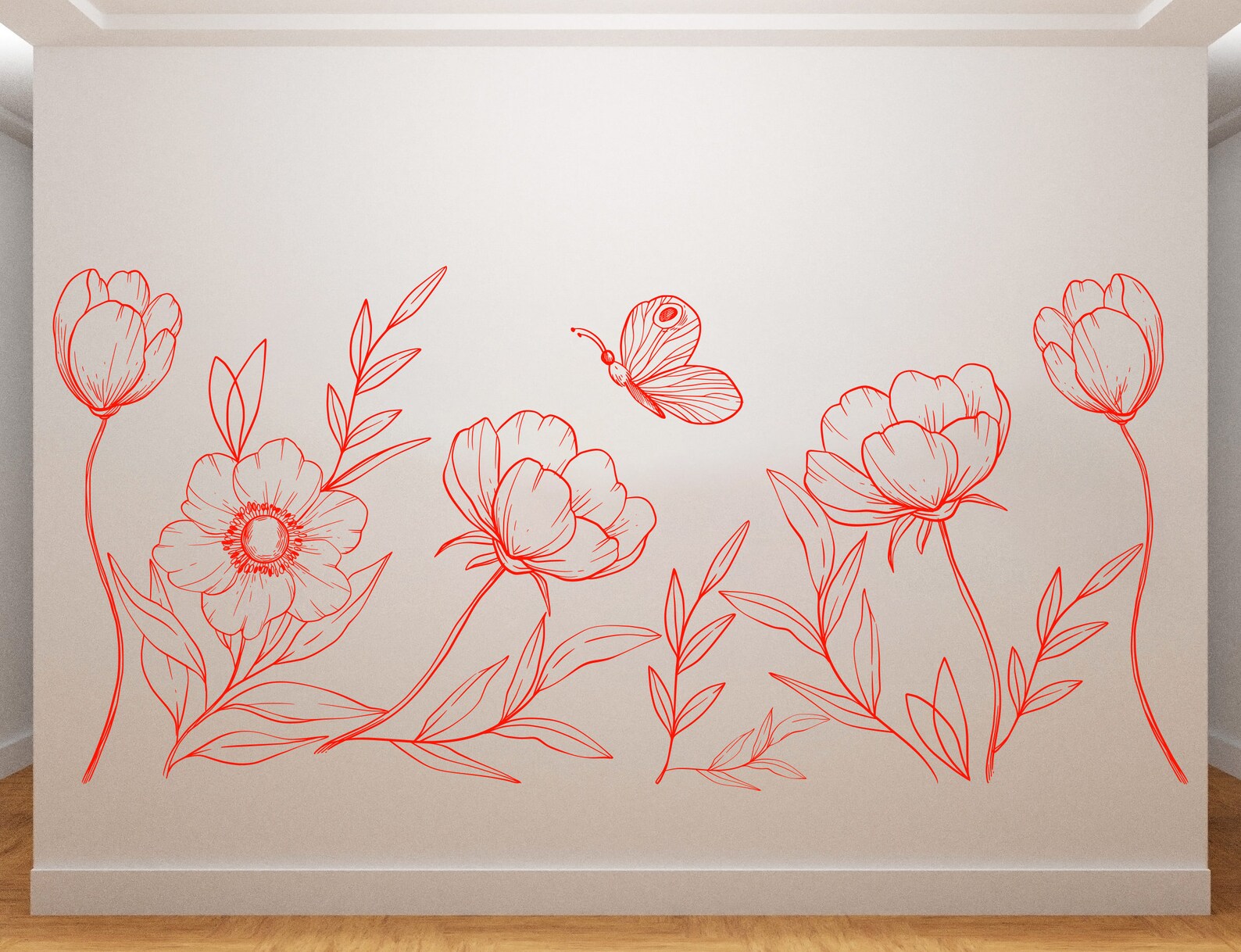 Flowers Wall Decal/ Flowers Wall Decal/ Flower Decals Wall - Etsy