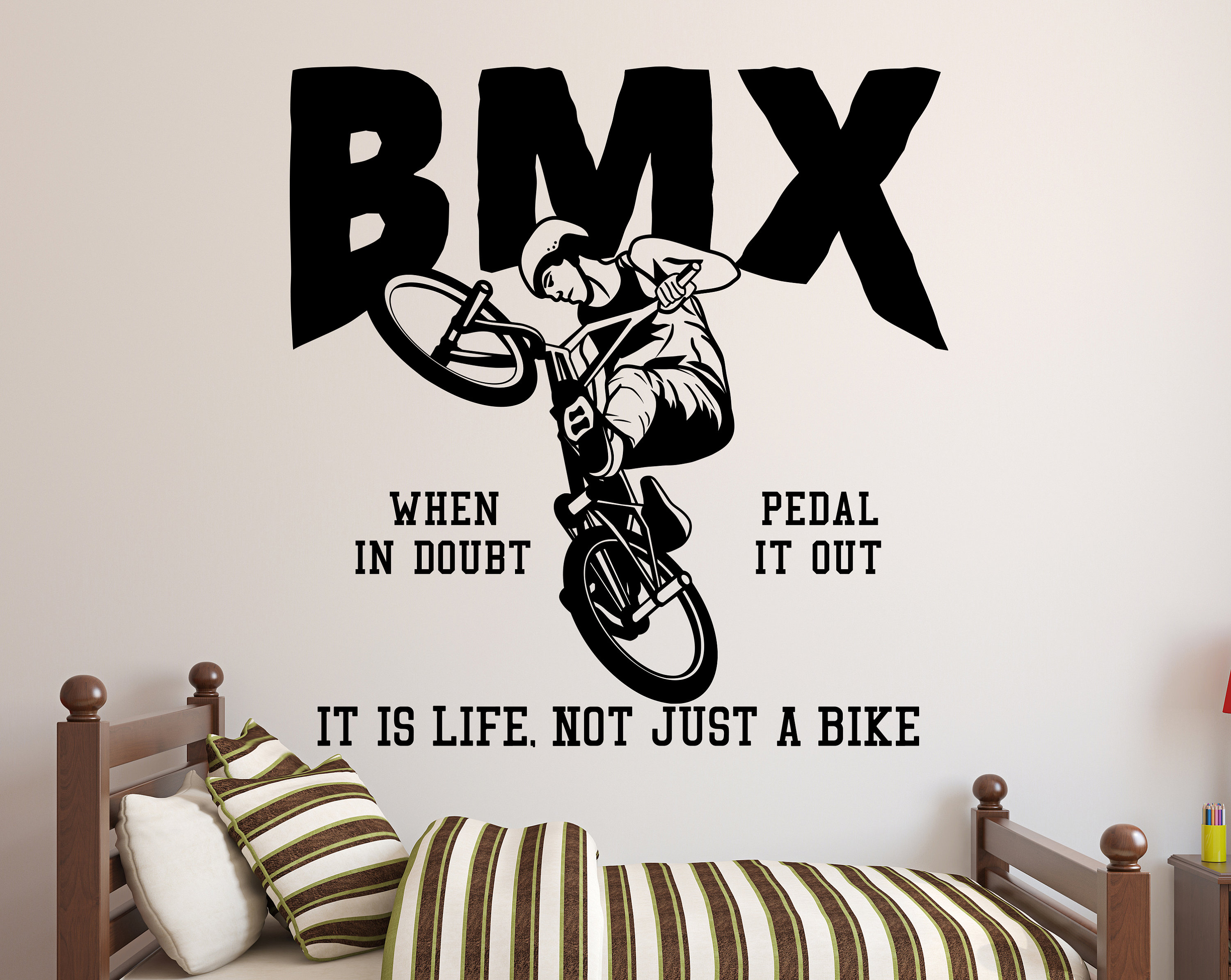 BMX Wall Decal/ BMX Wall Decor/ Bicycle Wall Decal/ Extreme - Etsy