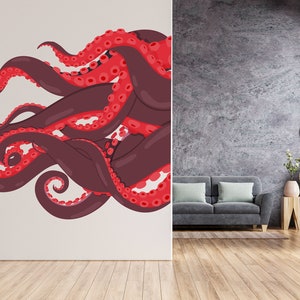 Octopus Wall Decal/ Ocean Wall Decal/ Nautical Wall Decor/ Octopus Wall ...