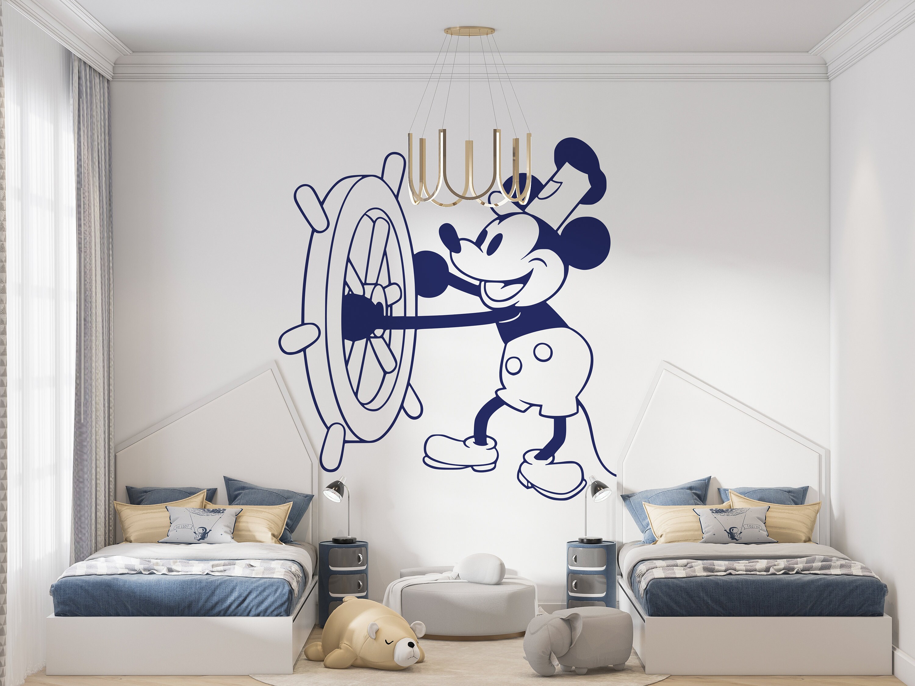 Mickey Mouse Wall Decal Cartoon Wall Decor for Kids Nursery | Etsy