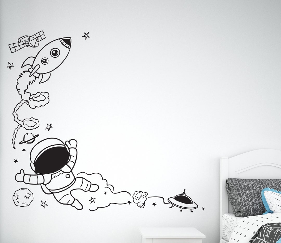 Astronaut Wall Decal/ Decal for Nursery/ Space Wall Decal/ (K179) - Etsy