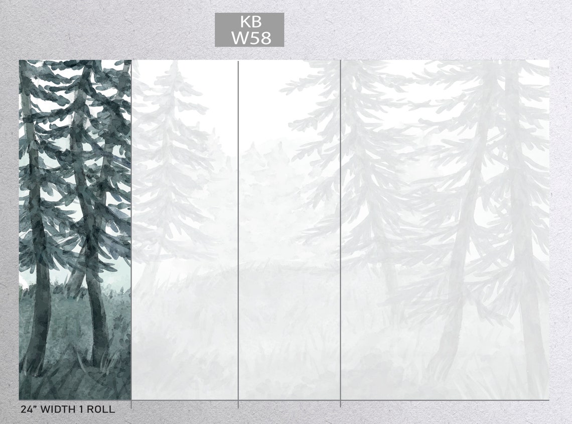 Forest Wall Mural/ Nature Wall Mural/ Spruce Forest Wall - Etsy