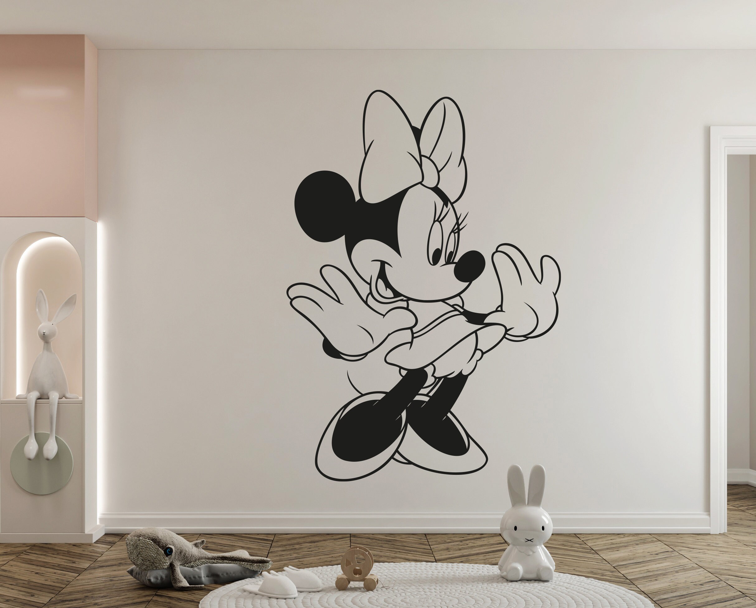 Minnie Mouse Wall Decal/ Kids Wall Decal/ Cartoon Wall Decor - Etsy
