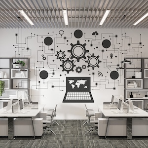 Circuit Board Wall Decal. Technology Wall Decal. Office Wall Decal ...