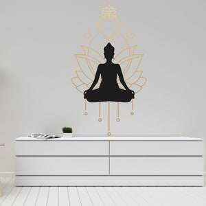 Yoga Wall Decal/ Mandala Wall Decal/ Yoga Studio Decor/ Buddhism Yoga ...