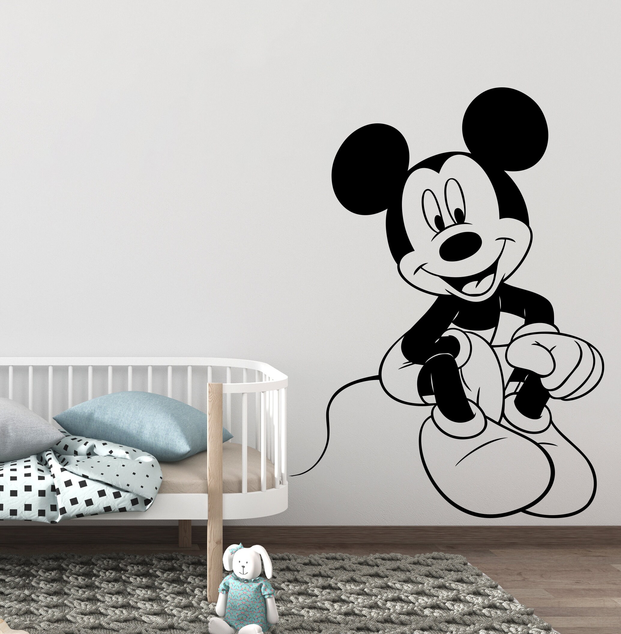 Mickey Mouse Wall Decal Cartoon Wall Decor for Kids Nursery (K215) - Etsy