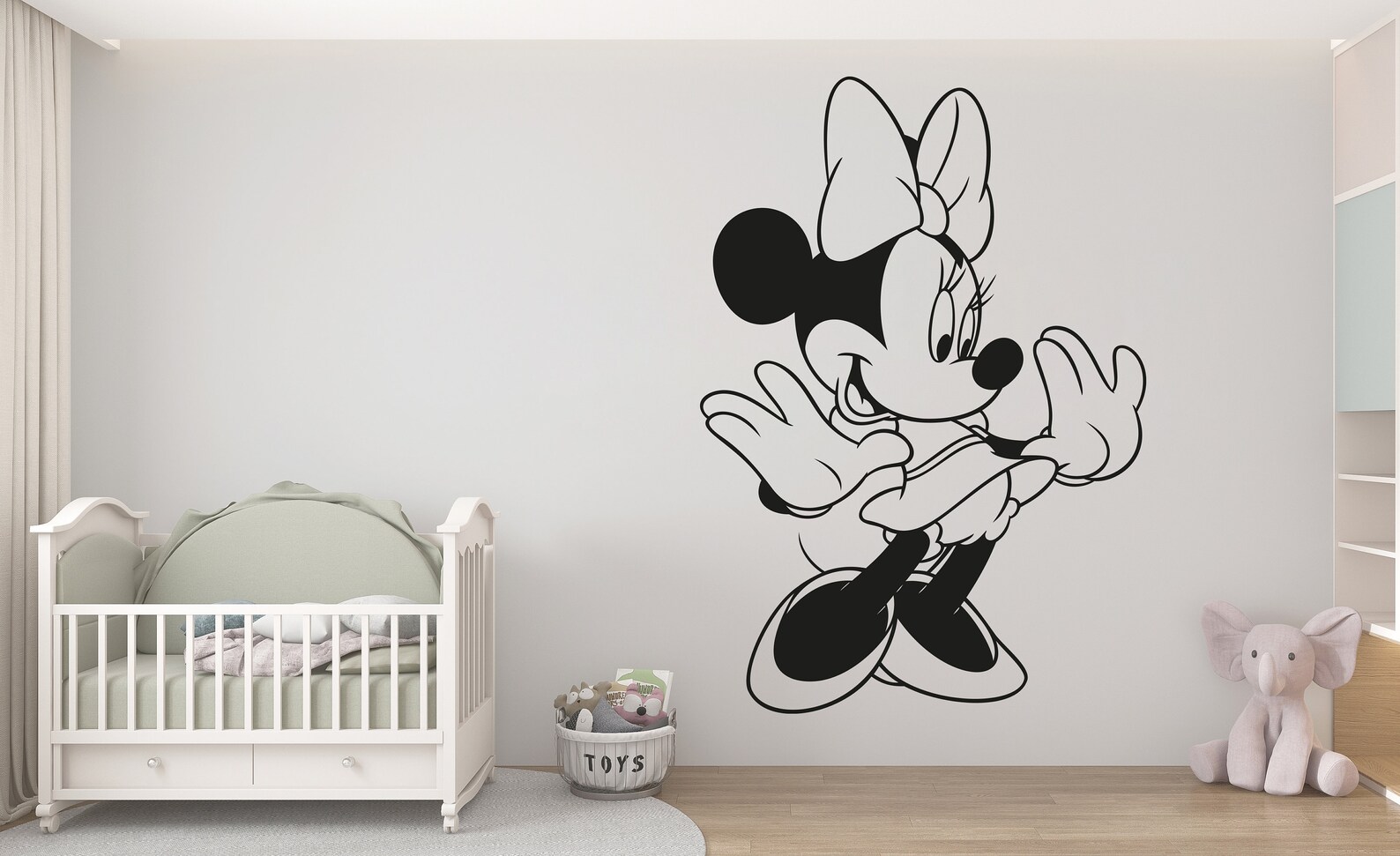 Minnie Mouse Wall Decal/ Kids Wall Decal/ Cartoon Wall Decor - Etsy