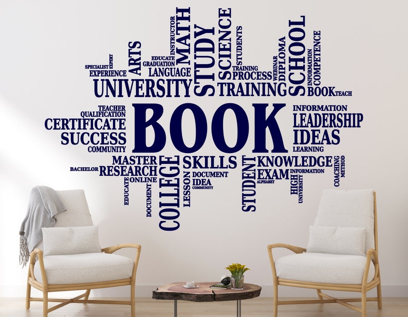 Book Wall Decal/ Library Wall Decal/ Classroom Wall Decal/ | Etsy