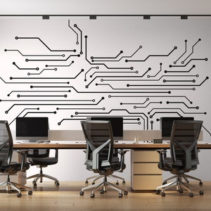 Circuit Board Wall Decal. Technology Wall Decal. Office Wall Decal ...