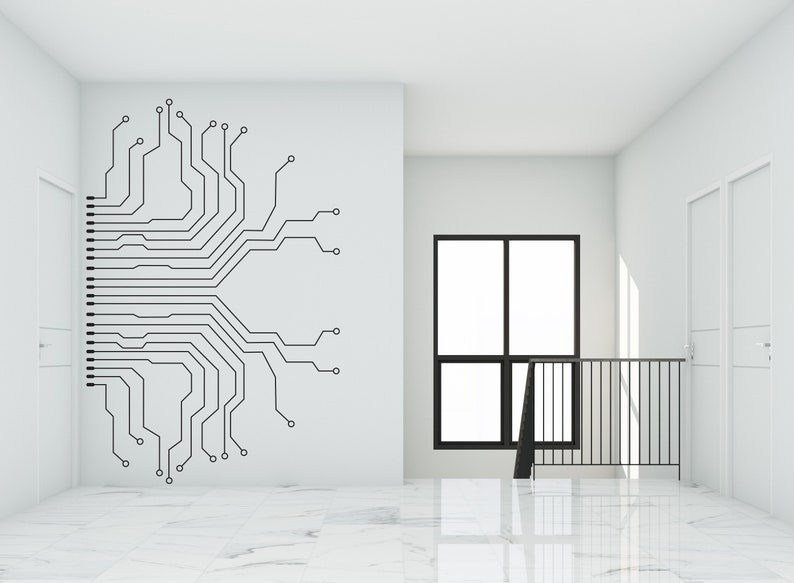 Circuit Board Wall Decal. Technology Wall Decal. Office Wall Decal ...