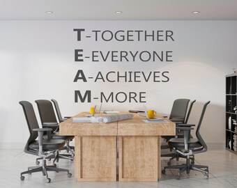 Office Wall Decal Teambuilding Wall Sticker Teamwork Office | Etsy
