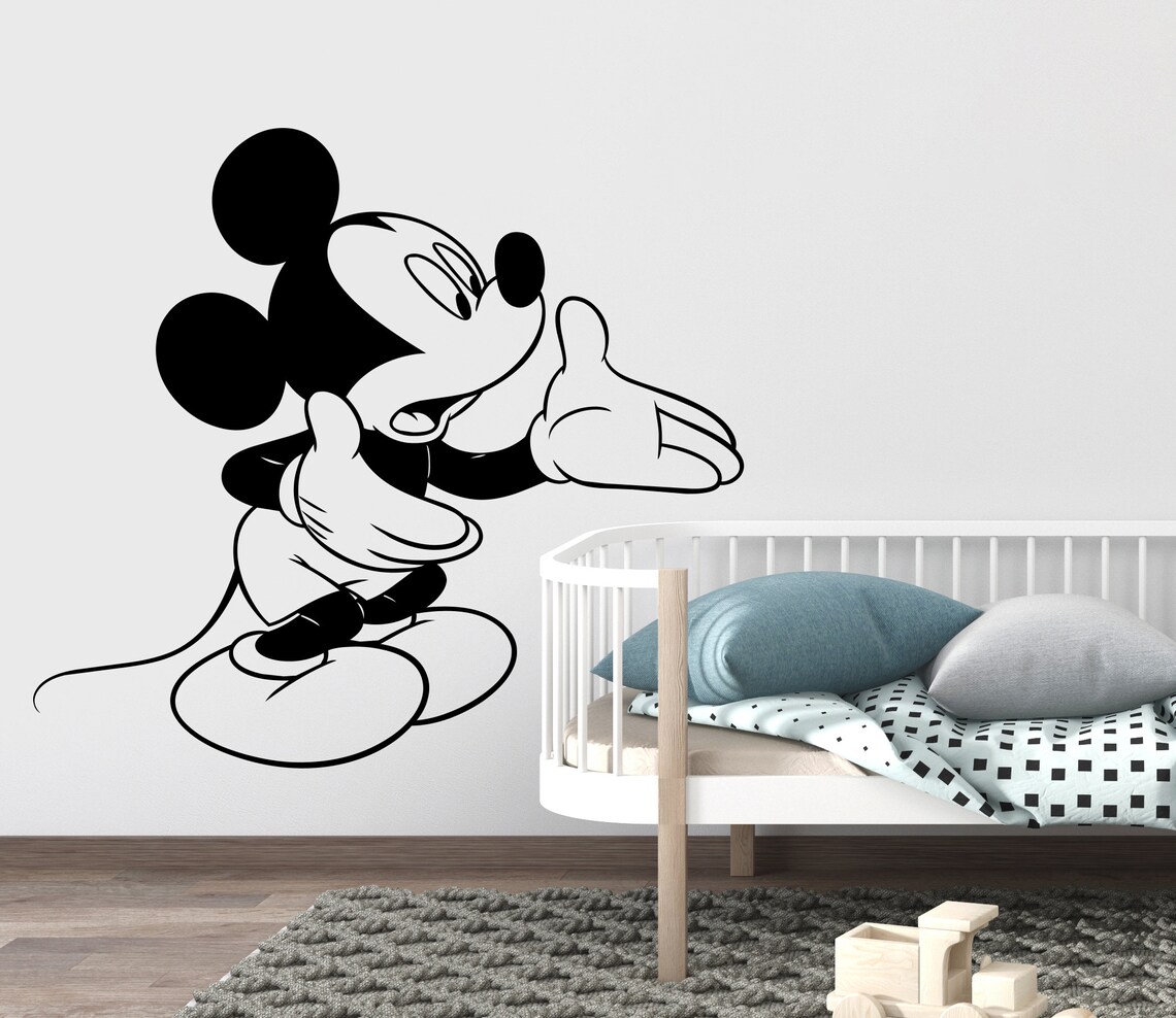 Mickey Mouse Wall Decal Cartoon Wall Decor for Kids Nursery (K216) - Etsy