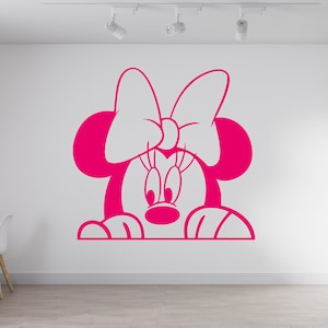 Minnie Mouse Wall Decal Cartoon Wall Decor for Kids Nursery | Etsy