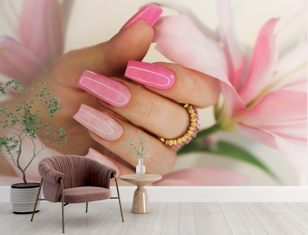 Nail Salon Wall Mural/ Nail Salon Decor/ Nail Salon Wallpaper/ Photo ...