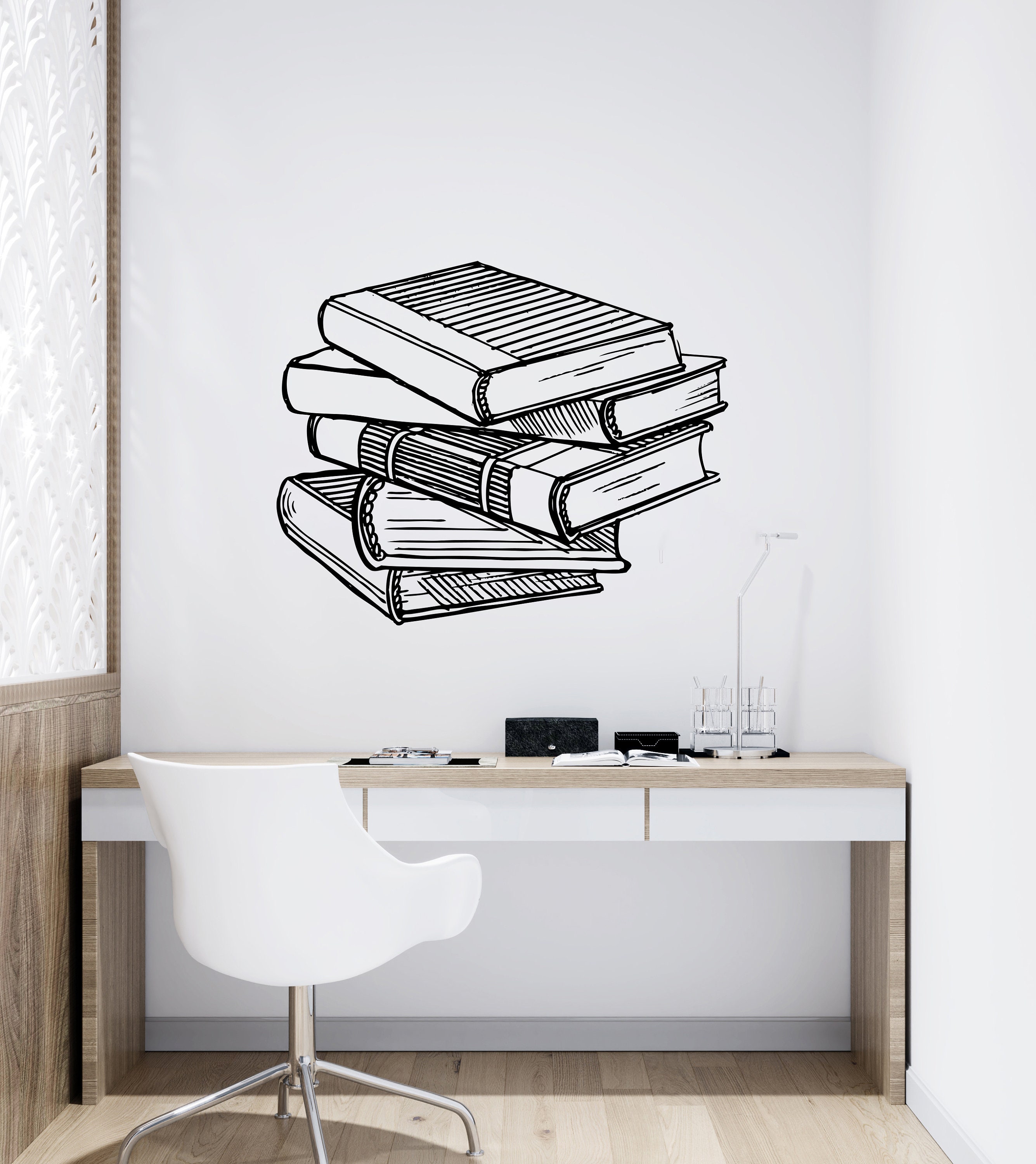 Book Wall Decal/home Interior Decor/ Library Home Interior | Etsy