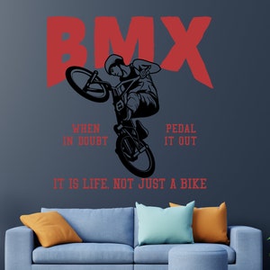 BMX Wall Decal/ BMX Wall Decor/ Bicycle Wall Decal/ Extreme Sports ...
