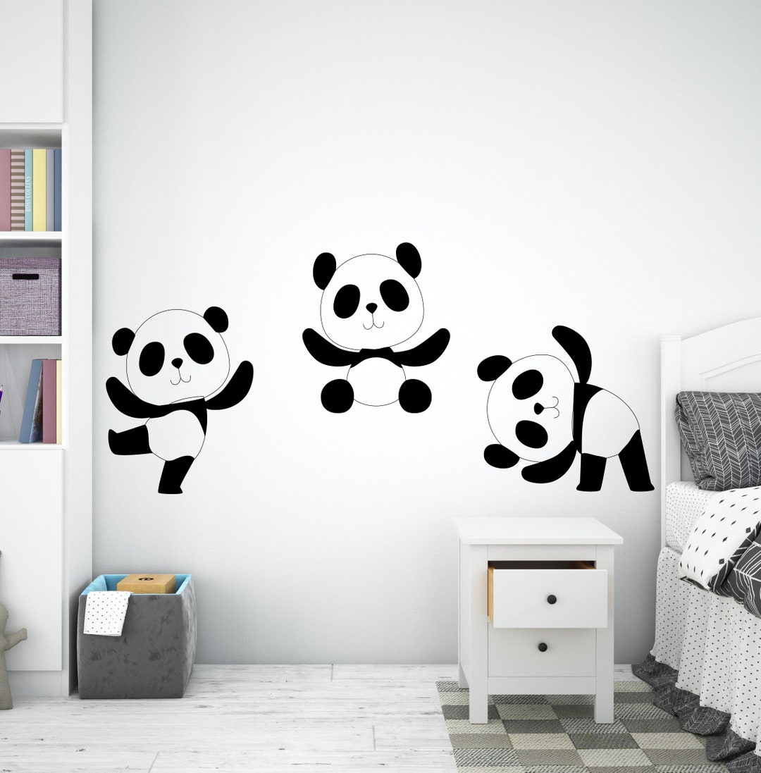 Panda Wall Decal/panda Wall Decor/bear/animals Wall Decal/ Kids Wall ...