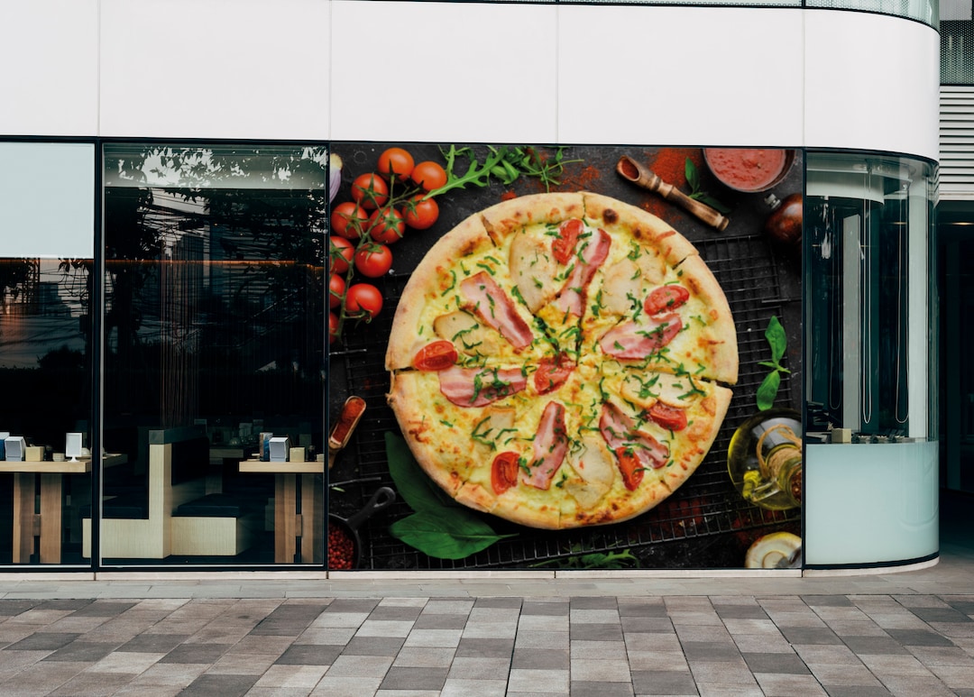 3D Pizza Wallpaper/ Pizza Wall Mural/ Cafe Wall Mural/ Dining Room Wall ...