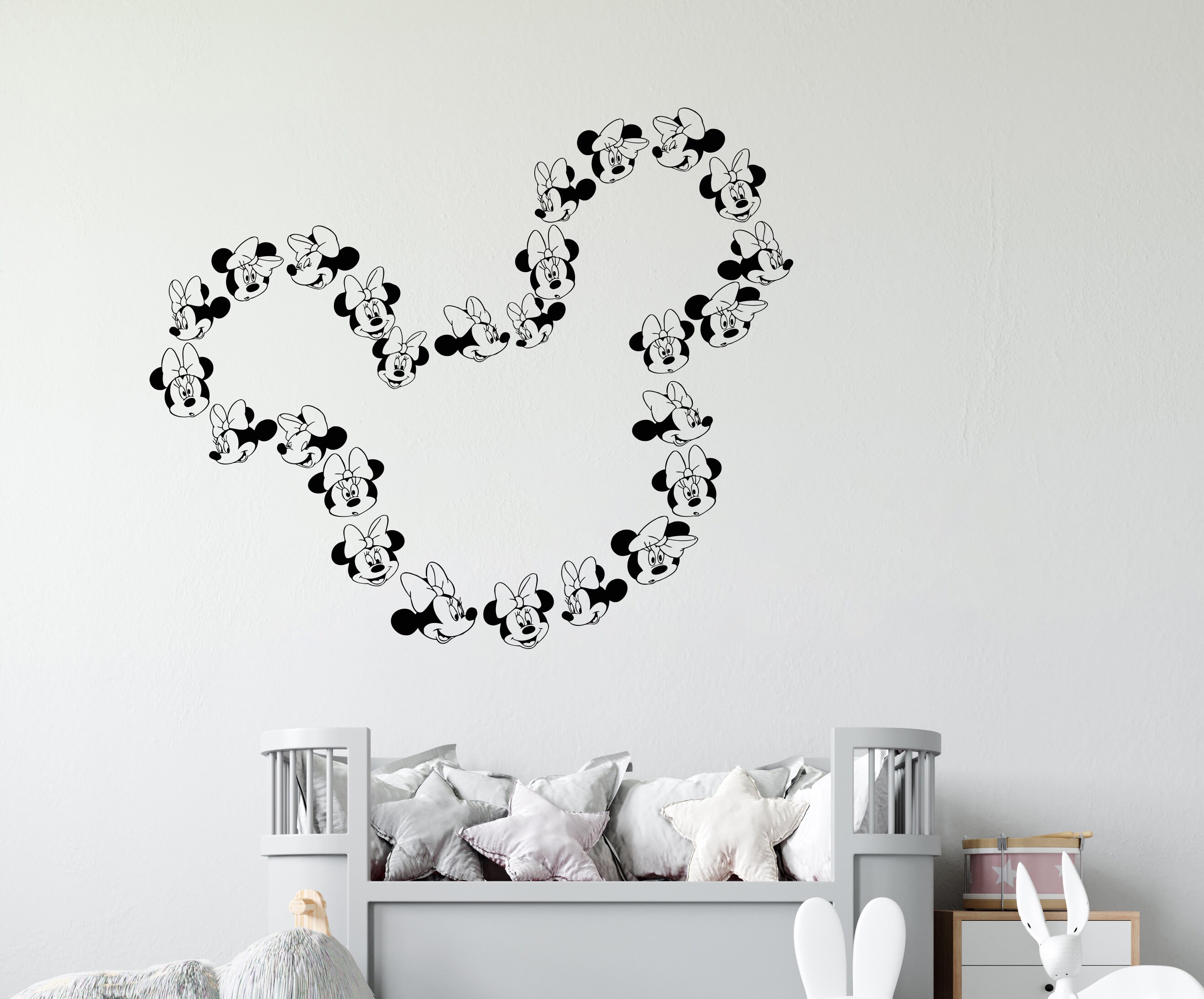Minnie Mouse Wall Decal Cartoon Wall Decor for Kids Nursery - Etsy
