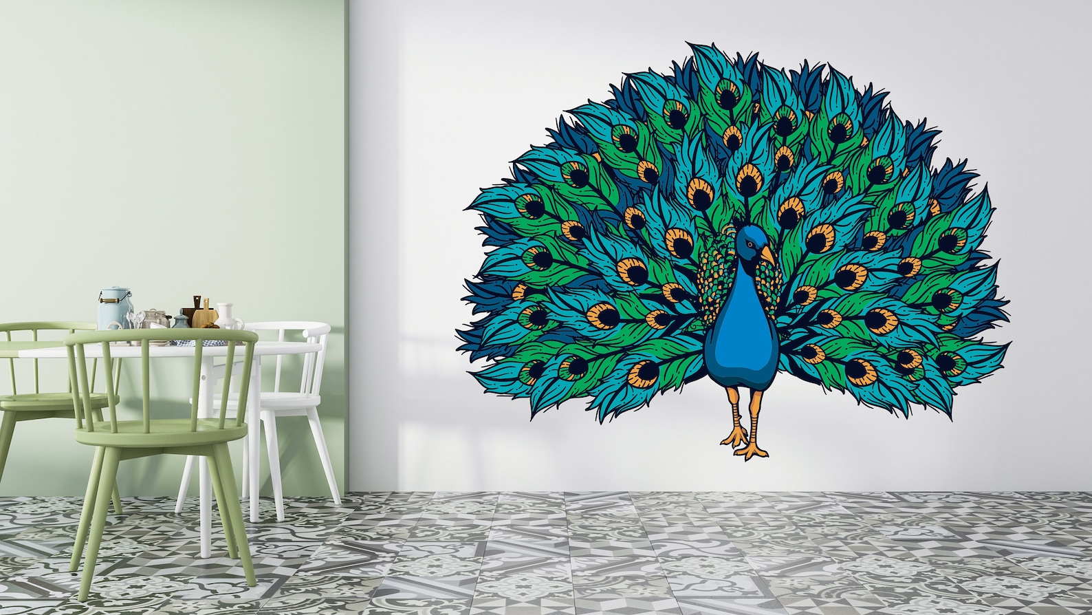 Peacock Wall Decal / Peacock Wall Sticker/ Bird Wall Decor/ | Etsy