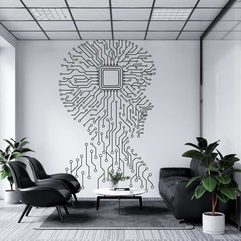 Circuit Board Wall Decal. Technology Wall Decal. Office Wall - Etsy