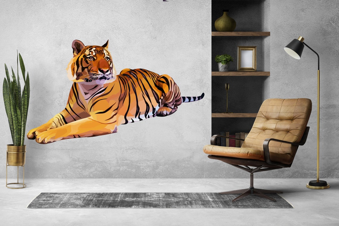 Tiger Wall Decal/ Tiger Wall Sticker/ African Animal Decal/ - Etsy