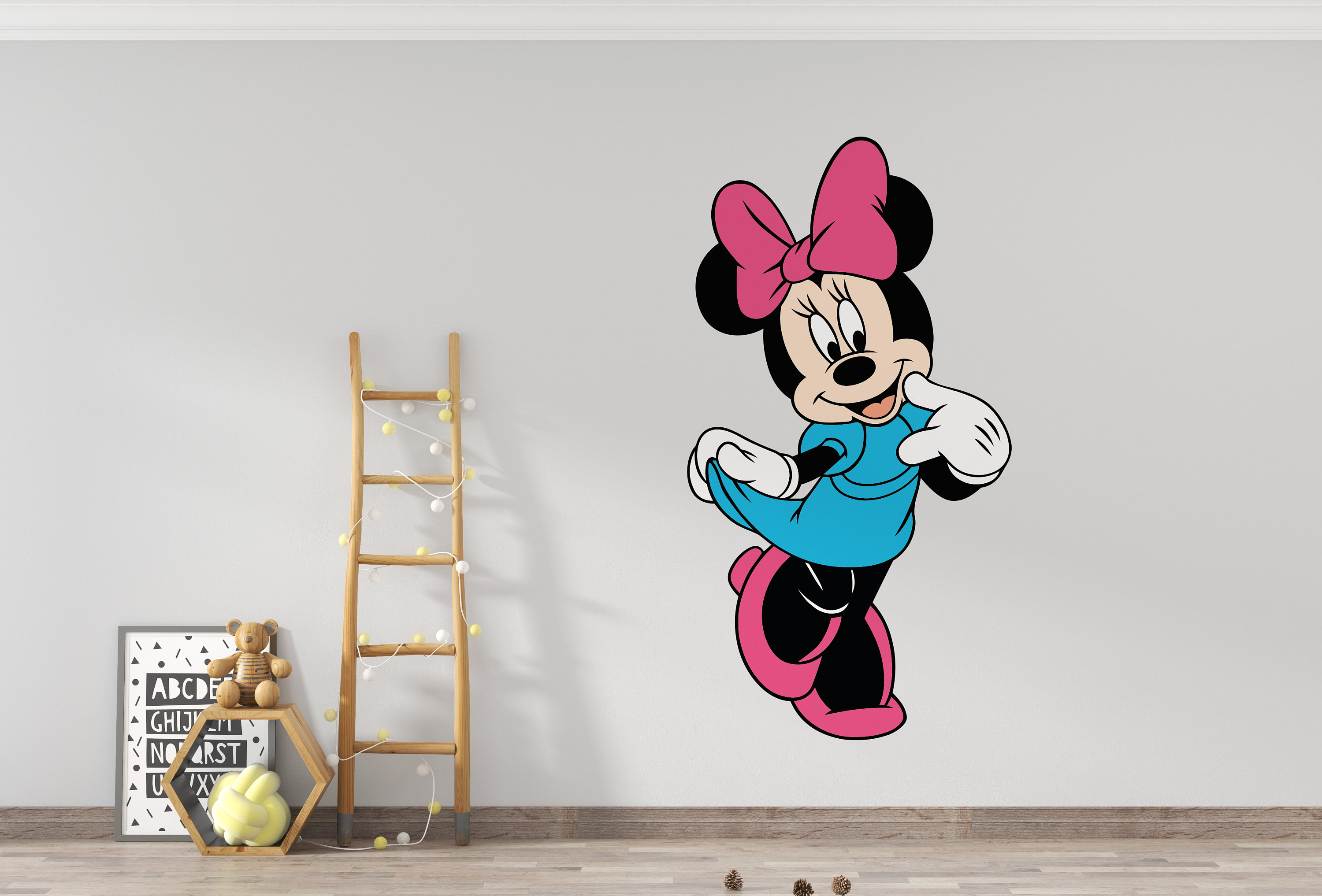 Minnie Mouse Wall Decal Cartoon Wall Decor for Kids Nursery - Etsy