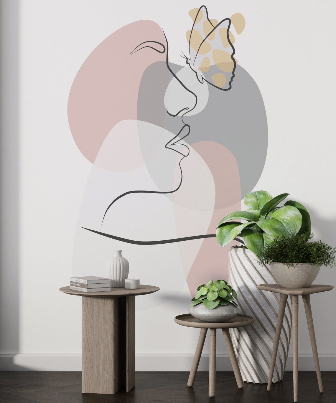 Boho Wall Decal/ Woman Wall Decal/ Abstract Modern Wall Art/ - Etsy