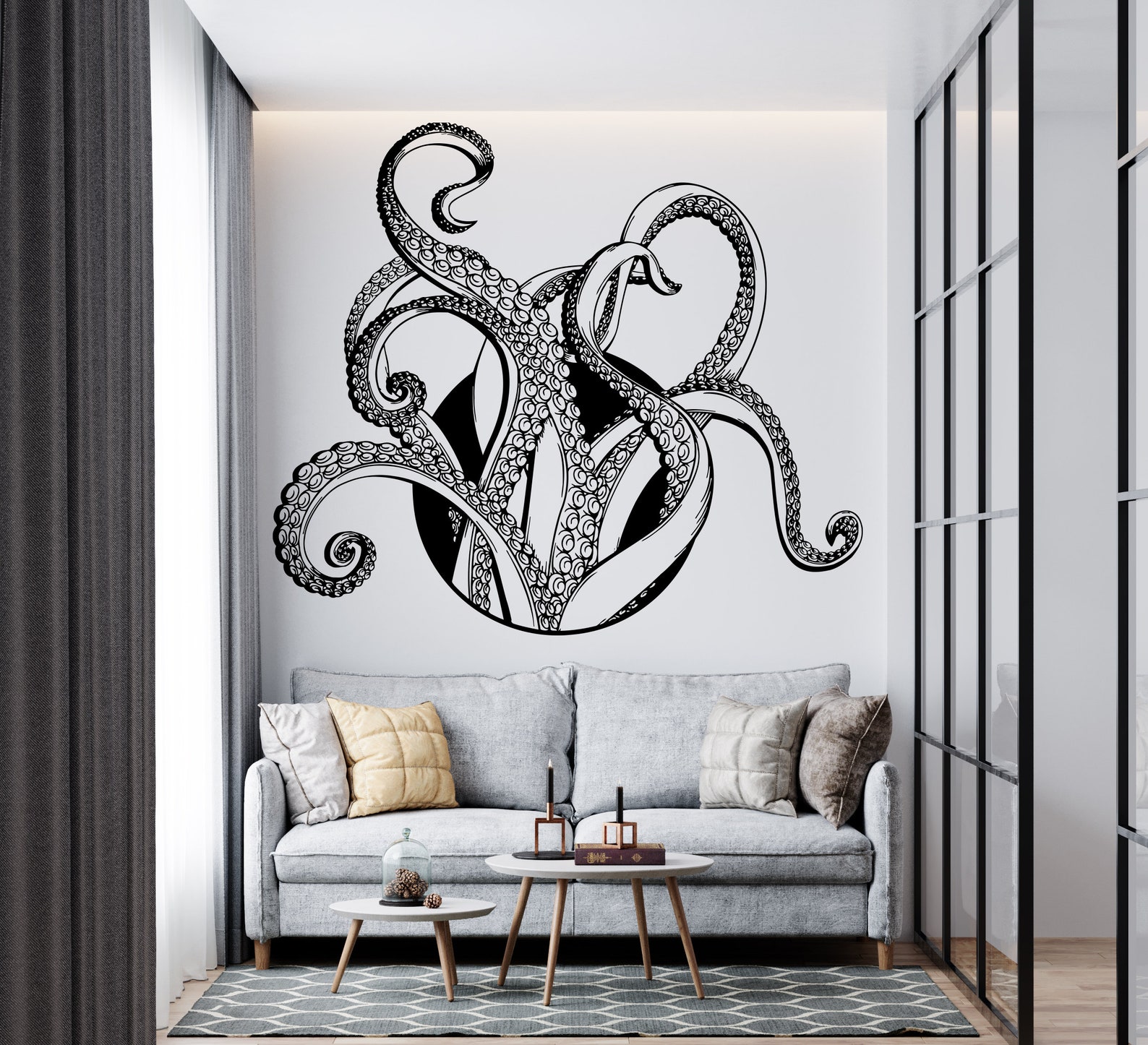 Octopus Wall Decal/ Ocean Wall Decal/ Nautical Wall Decor/ - Etsy
