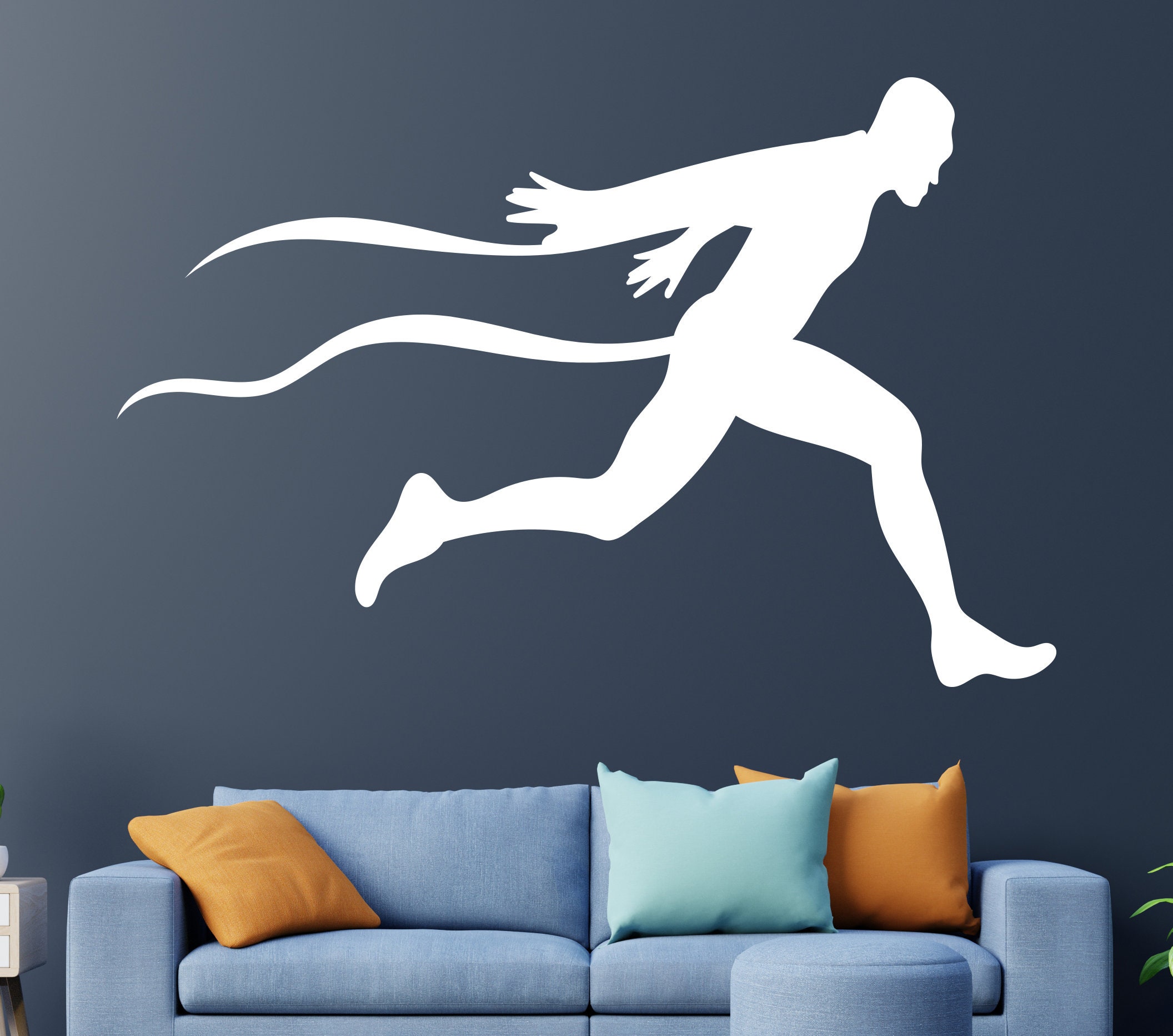 Sports Girls Wall Decal. Sports Boy Wall Decal .girl Running - Etsy