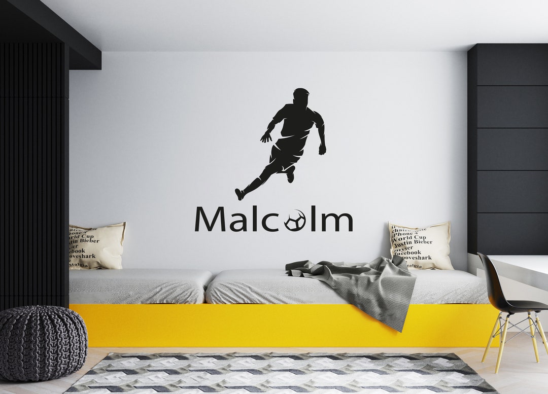 Soccer Decal/soccer Player Wall Decal/ Custom Soccer Name Decal ...